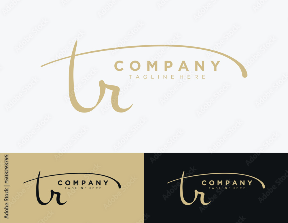 Letter TR handwritten logo design template. Stock Vector | Adobe Stock