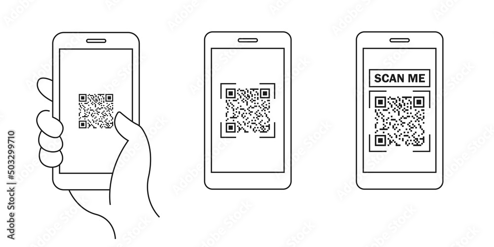 QR code. QR code for mobile app, payment and phone. Scan qr code icon. Vector illustration Stock ...