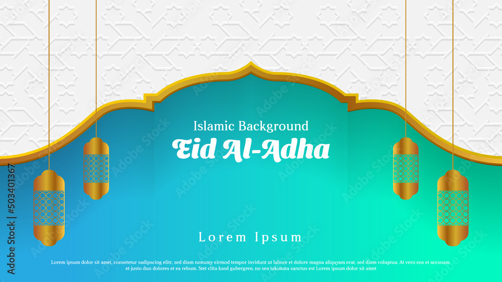 Islamic background design. eid Al Adha greeting card design template ...