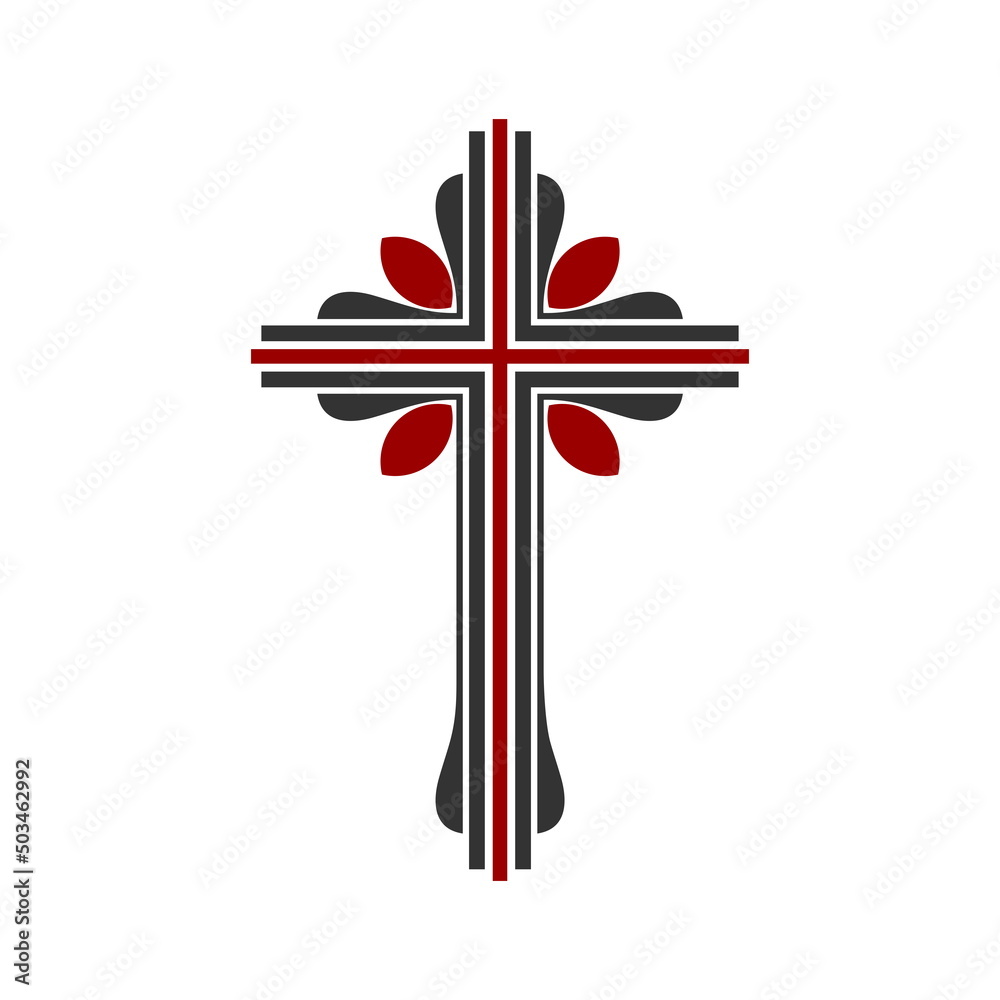 Christian illustration. Church logo. Cross of the Lord and Savior Jesus ...