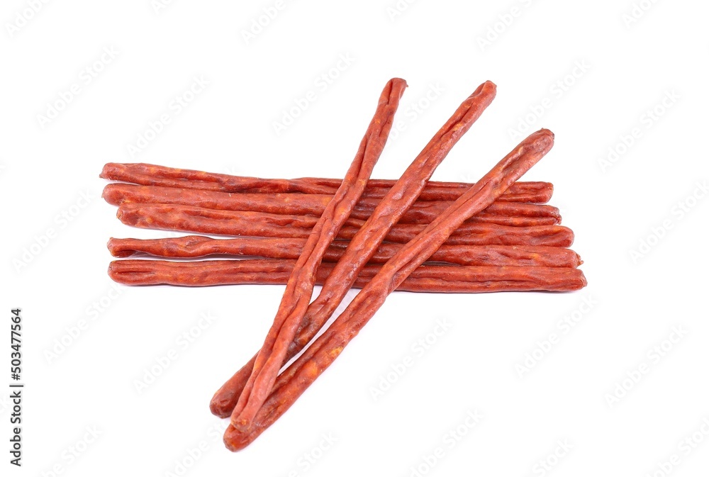 Snack sticks of Chorizo, a version of the traditional dried spicy pork ...
