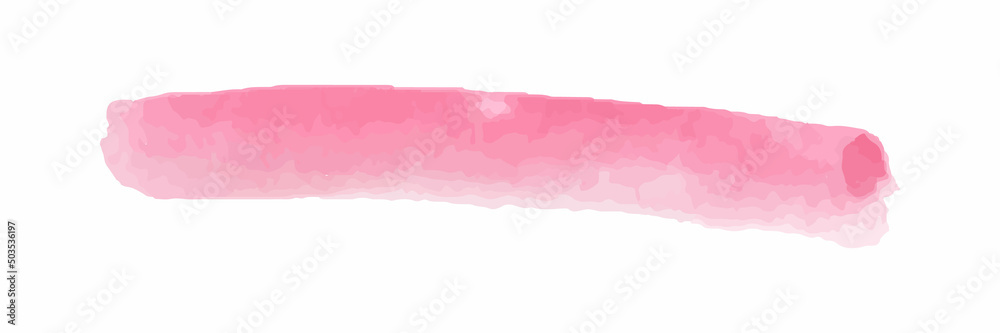 Red watercolor brush stroke. Paint spot on a white background. Vector ...