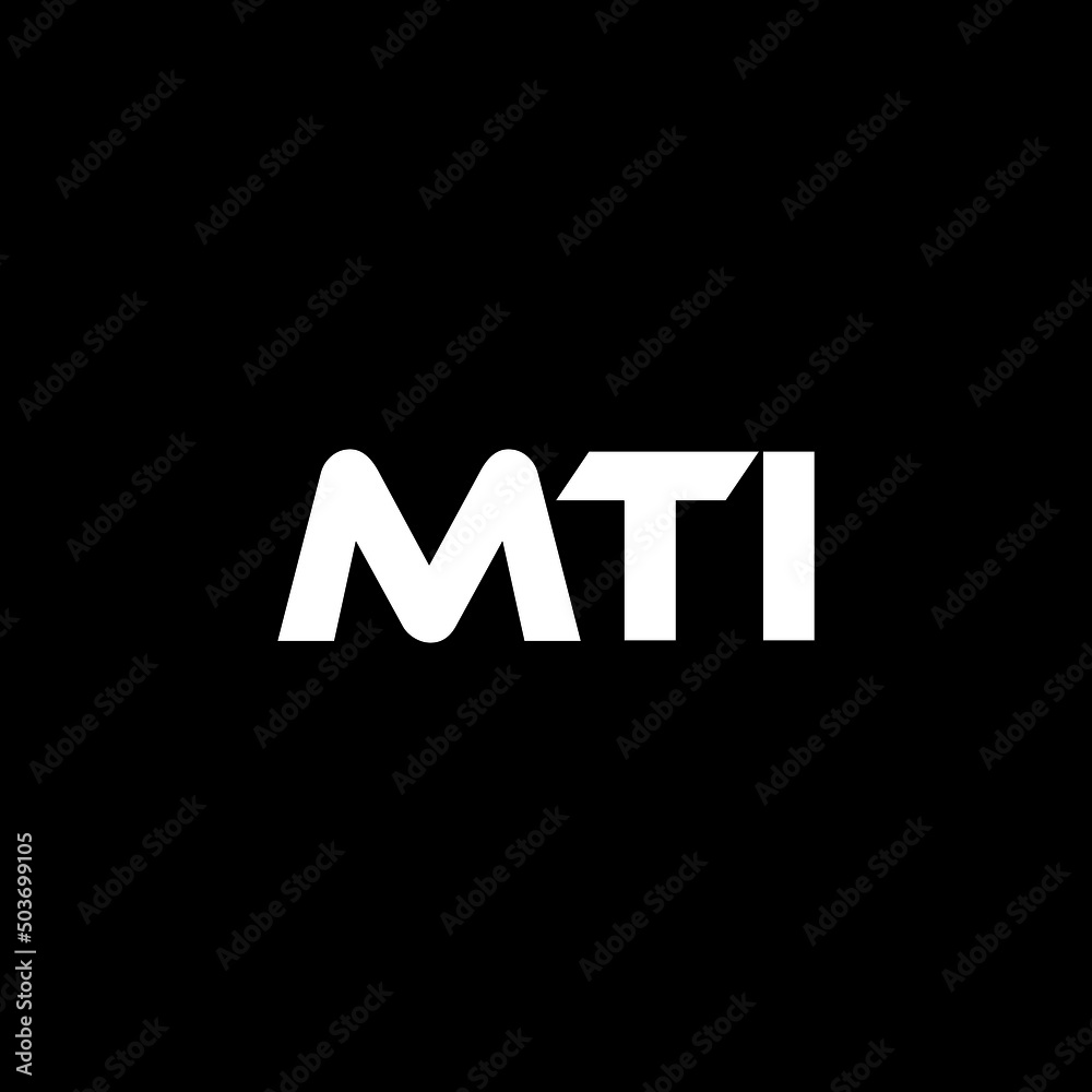 MTI letter logo design with black background in illustrator, vector ...