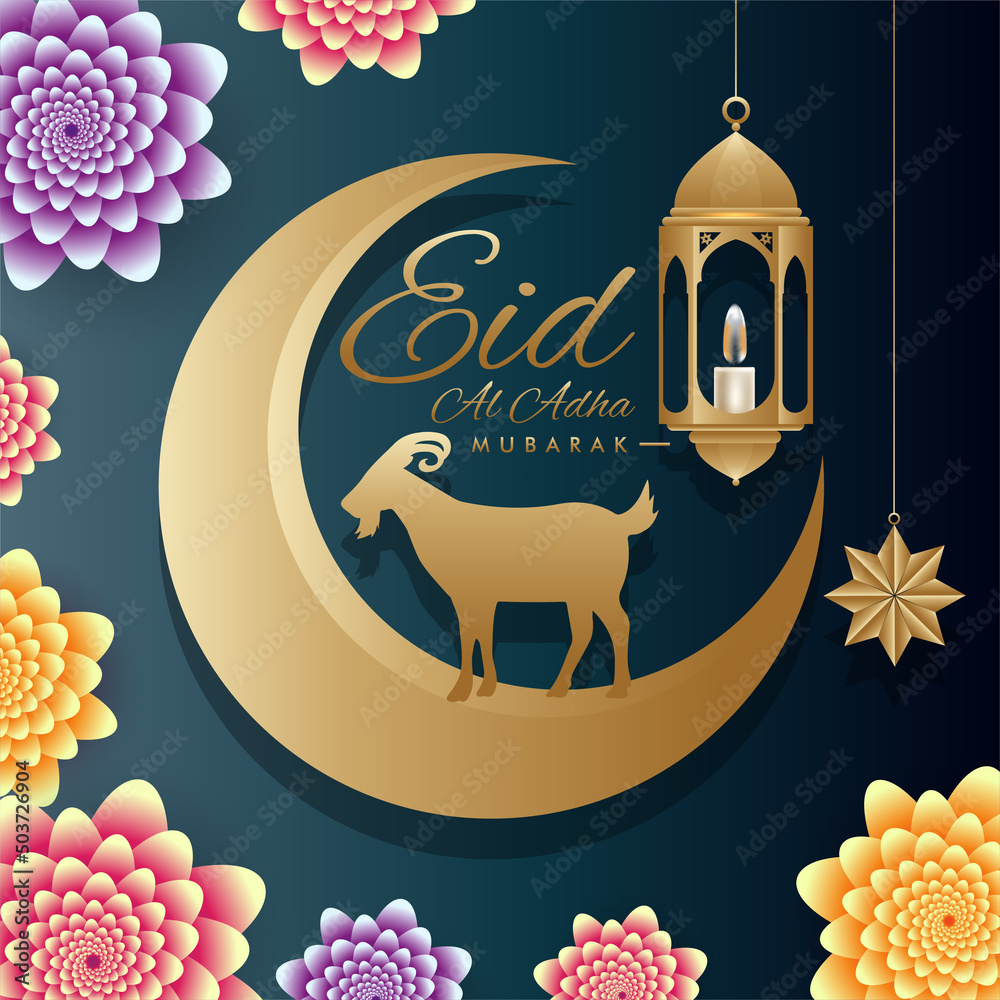 Eid al adha mubarak, happy eid ul adha traditional beautiful greeting ...