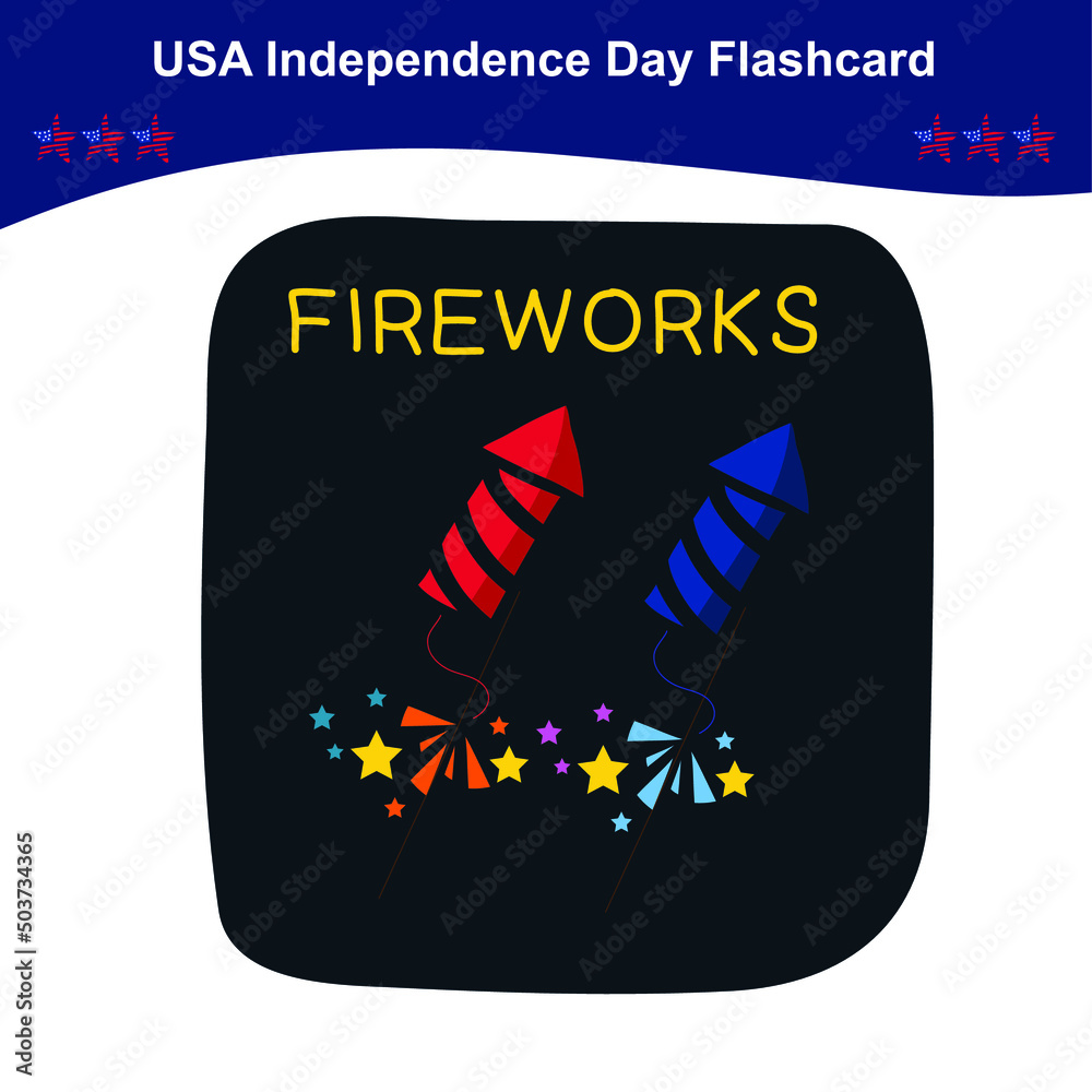 American Independence Day Flashcards. Cute 4th July flashcards ...
