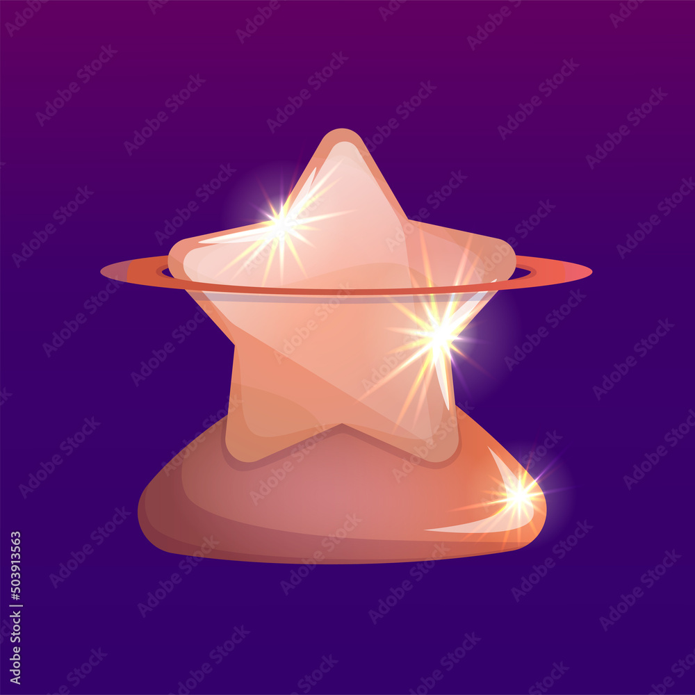 Game rank, star rating for completing levels. Bronze star for game ui ...