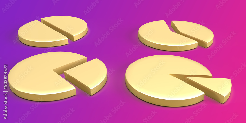 3D Pie chart infographic, a plastic texture pie chart with different ...
