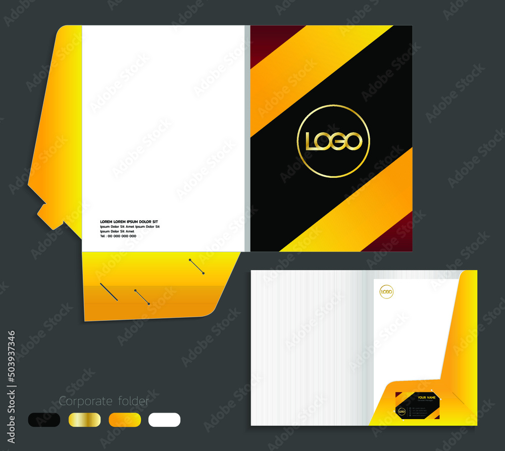 A4 Size Single Pocket Folder Mock Up Vector Illustration Stock Vector Adobe Stock