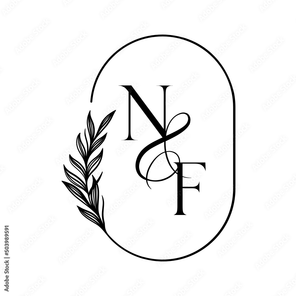fn, nf, Elegant Wedding Monogram, Wedding Logo Design, Save The Date ...