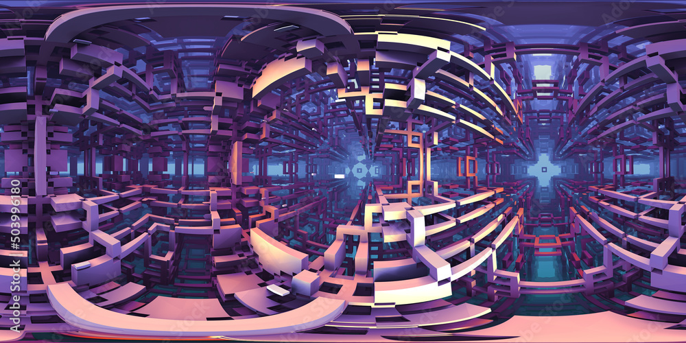 Ilustração 360 degree three dimensional popular fractal mathematical ...