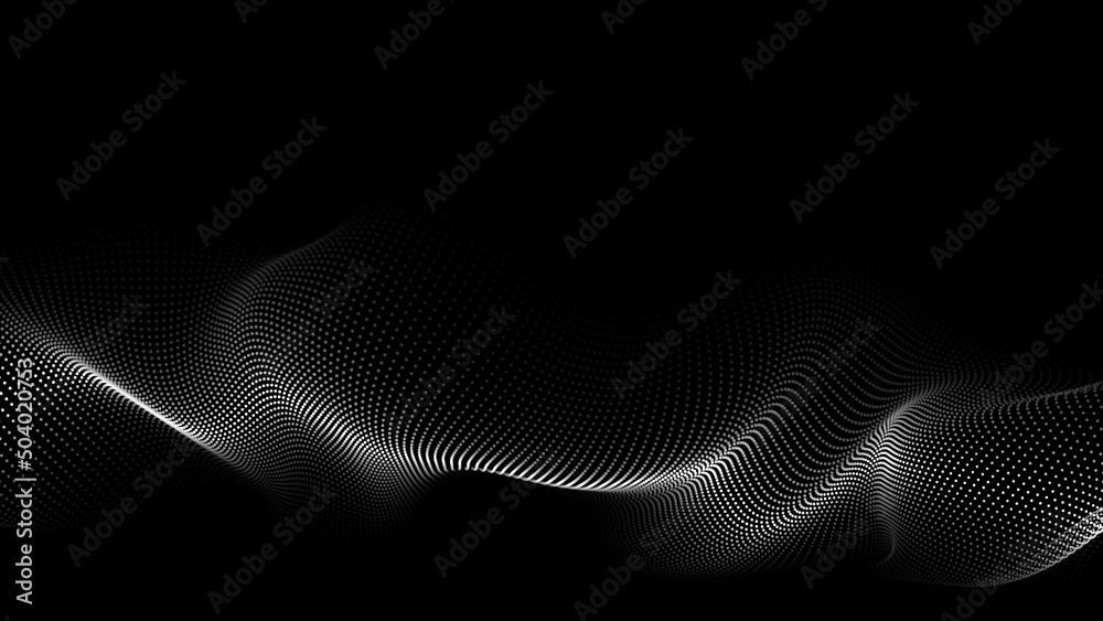 Large amount of data 3d. Abstract black background with futuristic ...