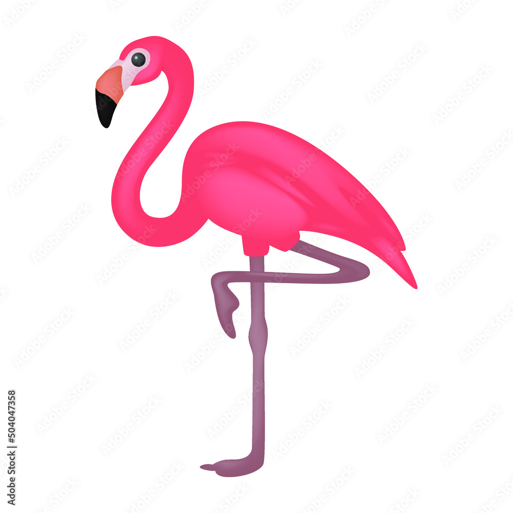 Flamingo Emoji Icon Illustration Sign. Exotic Bird Vector Symbol ...