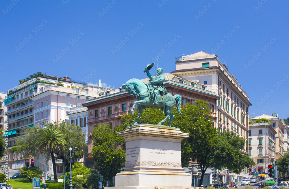 Monument to first king of the united Italy Victor-Emmanuel II, sitting ...