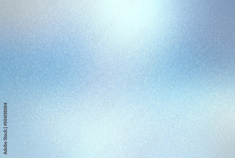 Light blue frosted glass texture in front of winter defocus view empty ...