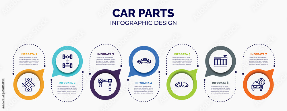 infographic for car parts concept. vector infographic template with ...