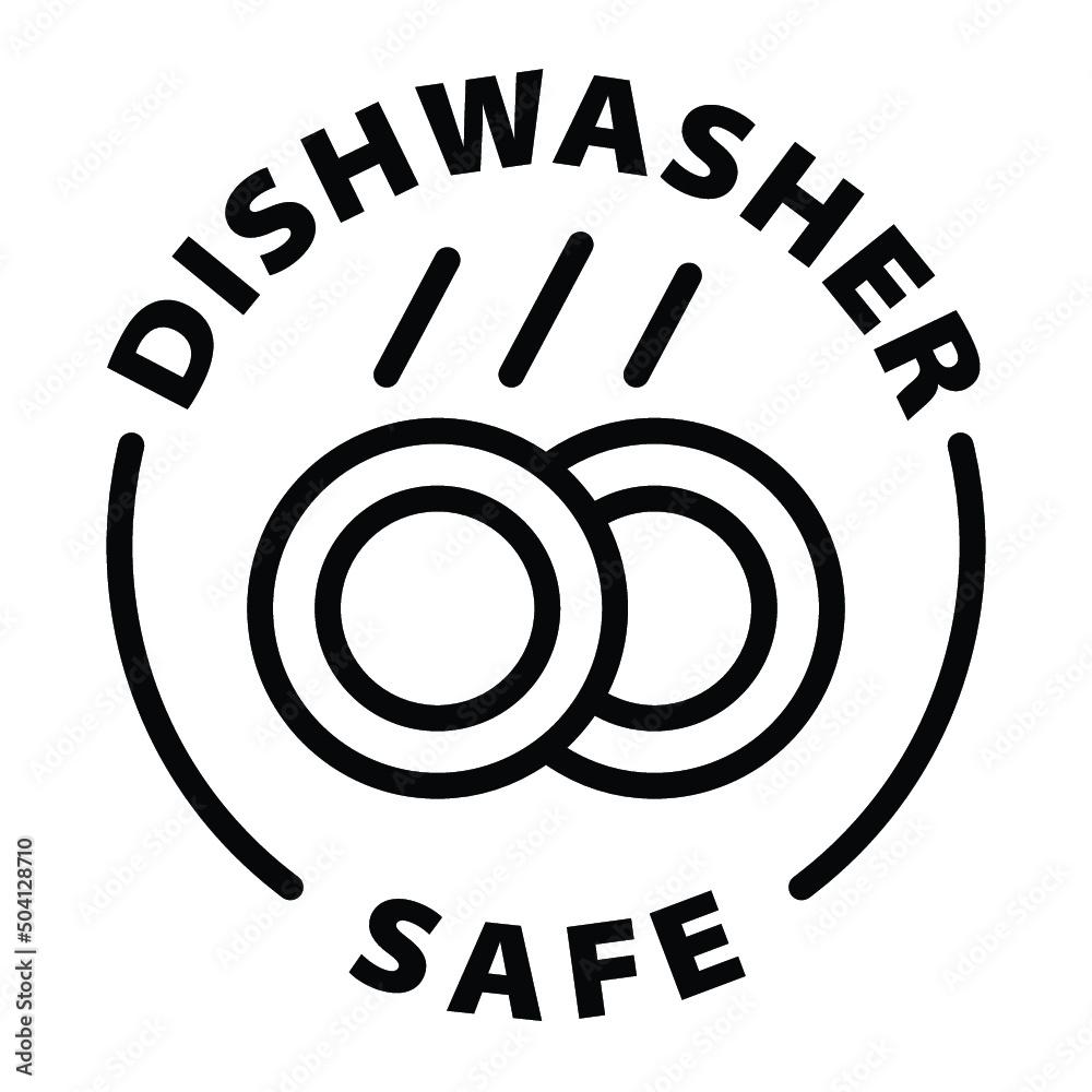 dishwasher safe black outline badge icon label isolated vector on ...