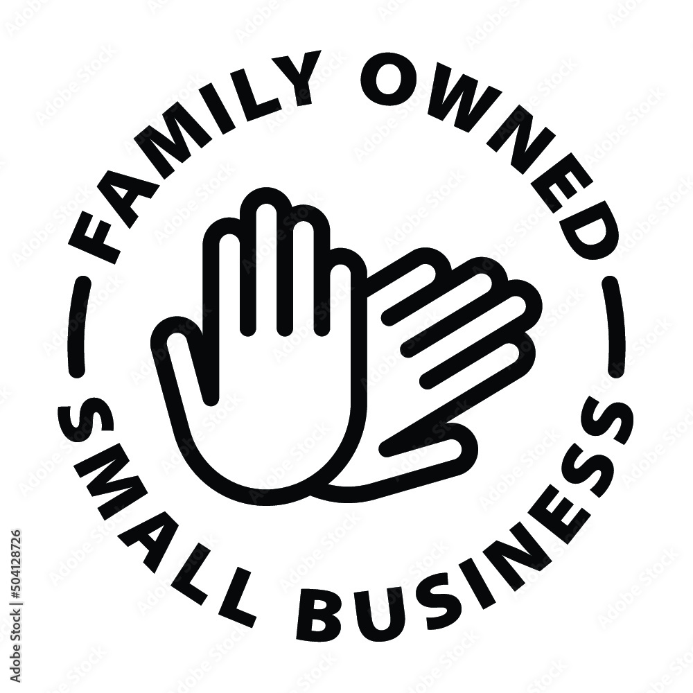 family owned small business black outline badge icon label isolated ...