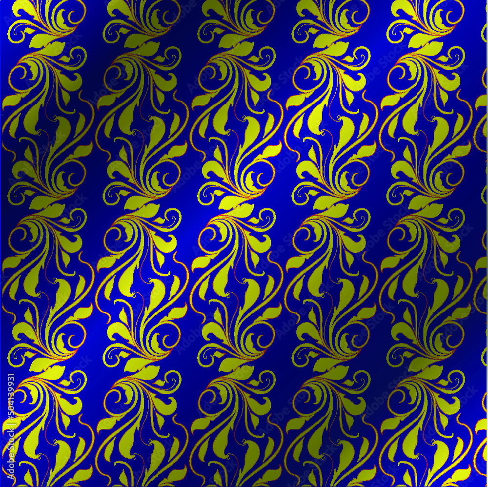 Royal vector textile on a blue background, luxury blue royal wallpaper ...