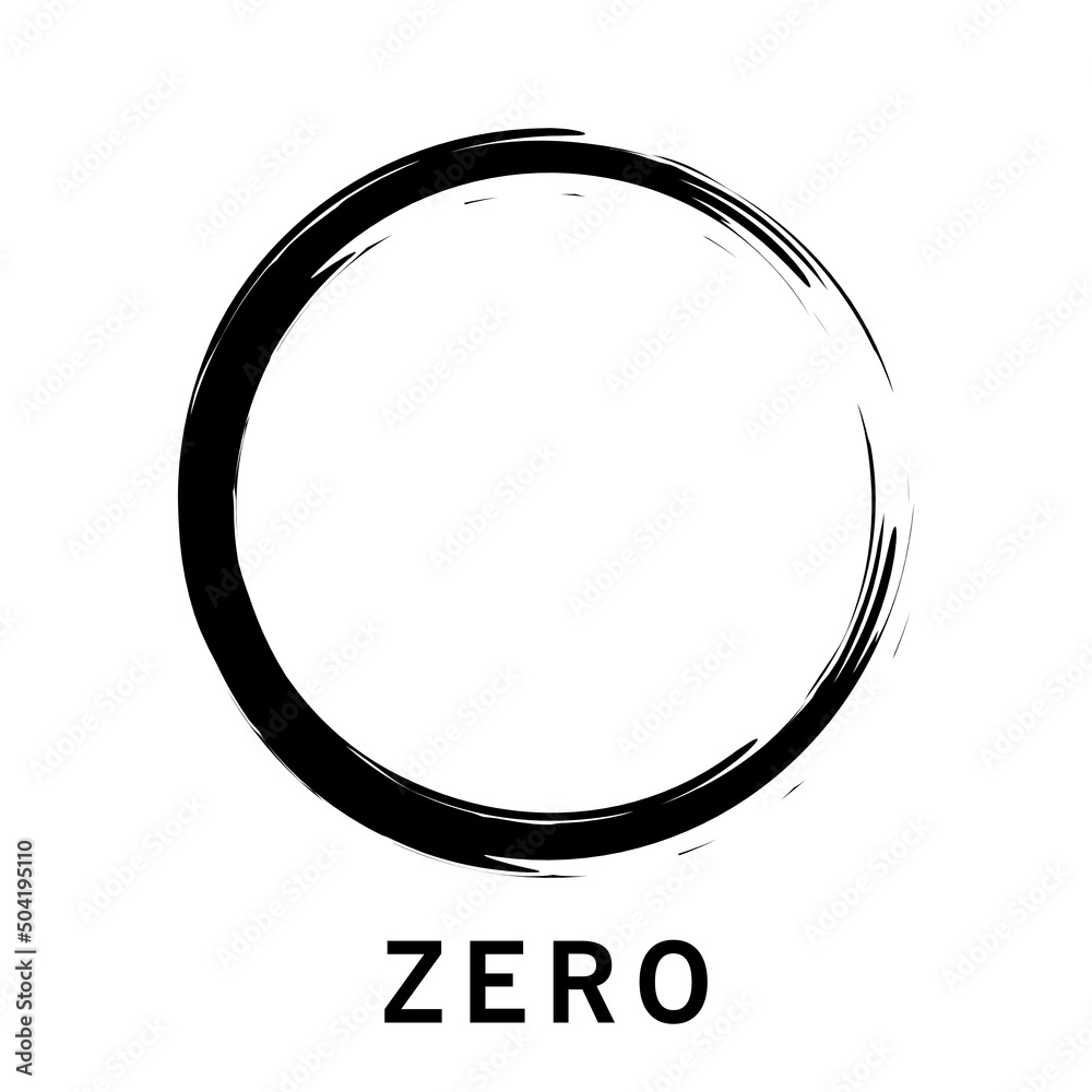 Vector de Stock simple abstract logo design of zero symbol with brush ...