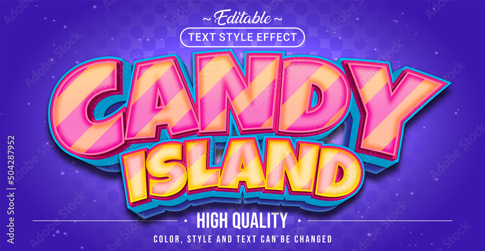 Editable text style effect - Candy Island text style theme. Stock ...