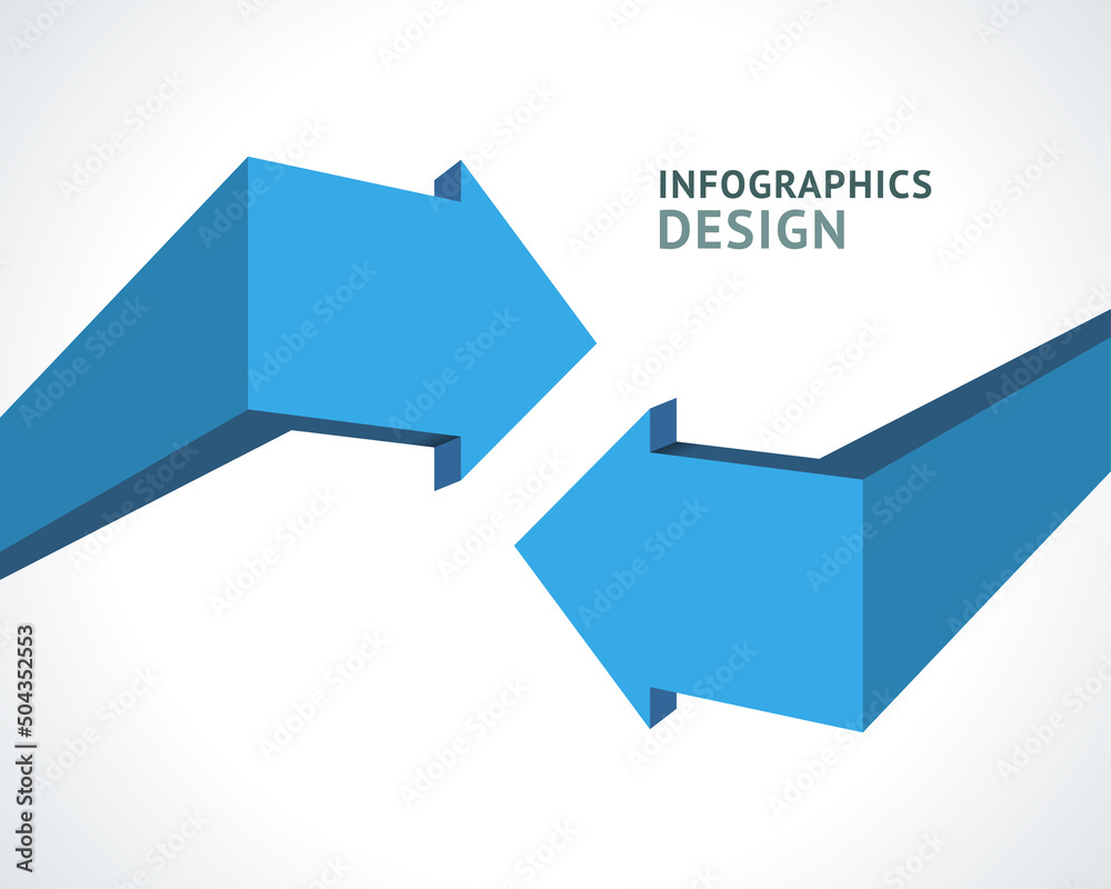 Blue geometric connection arrows abstract infographics scheme business ...