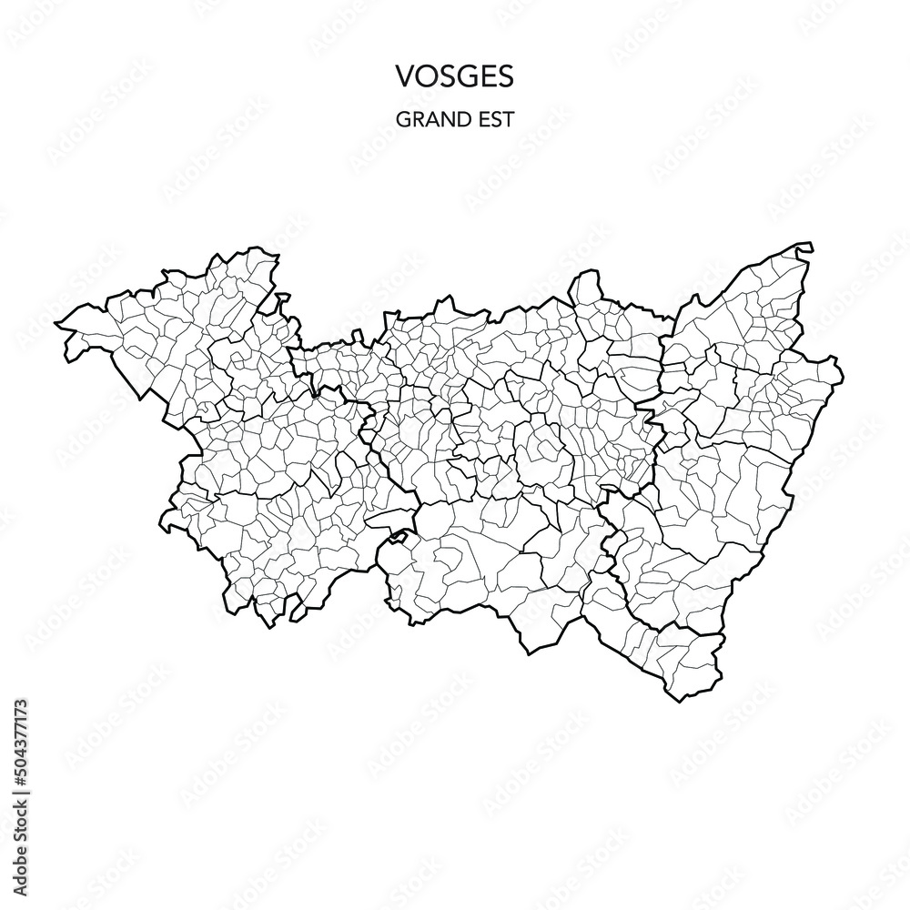Vector Map of the Geopolitical Subdivisions of the French Department of ...