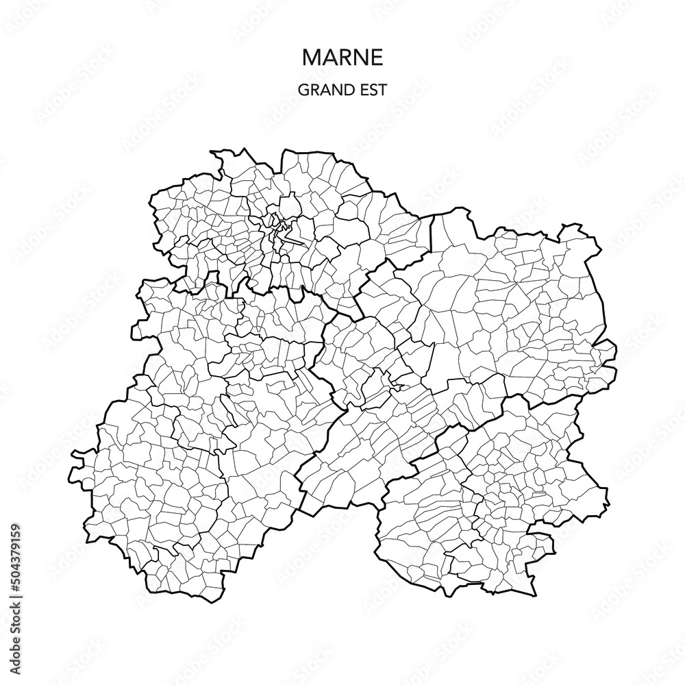 Vector Map of the Geopolitical Subdivisions of The Département De La ...