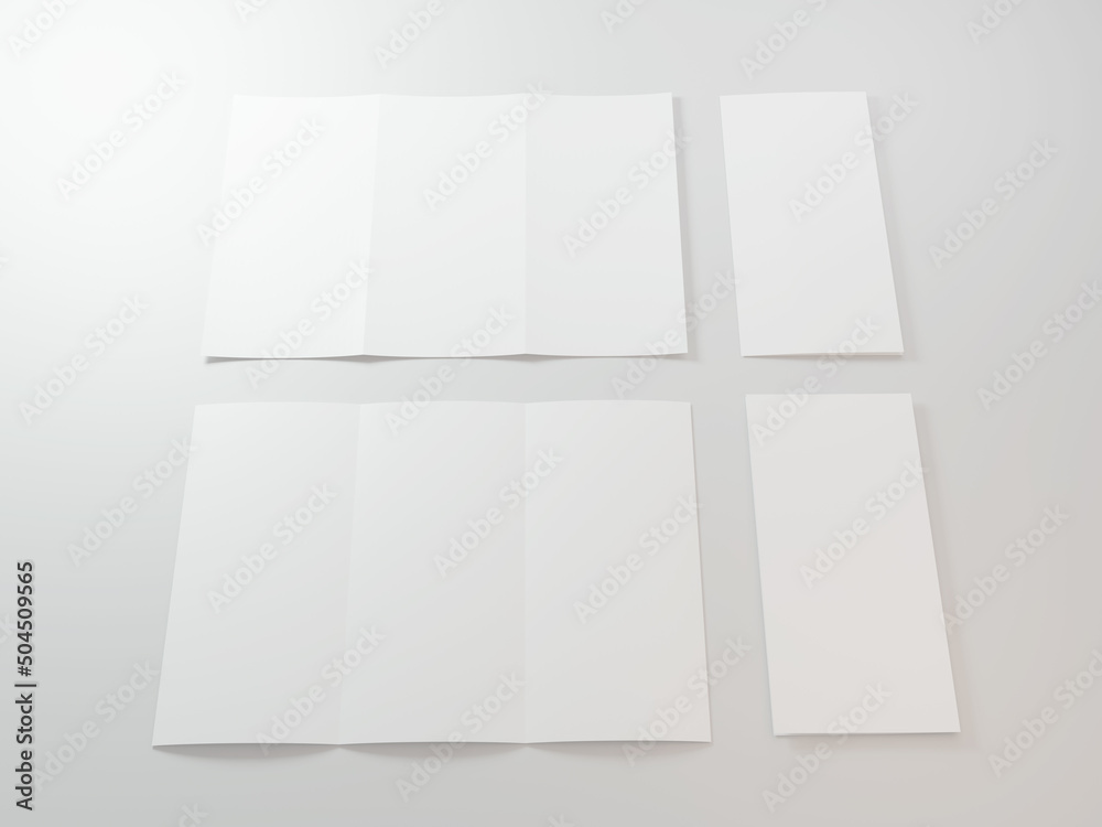 Leaflet 3D render mockup visualisation with empty sheets and simple ...