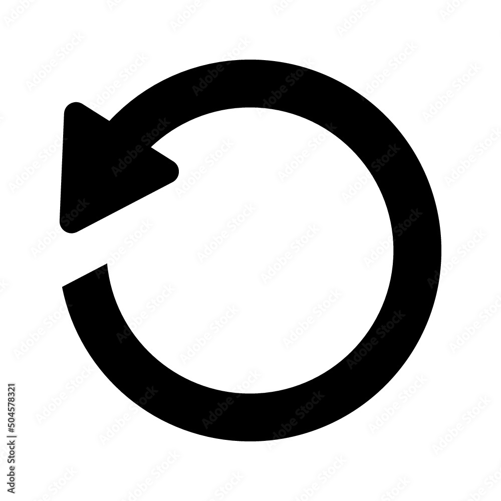 Black solid icon for Reset Stock Vector | Adobe Stock