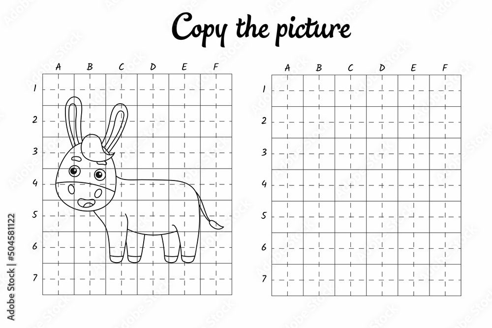 Copy the picture. Draw by grid. Coloring book pages for kids ...