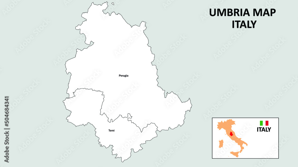 Umbria Map. State and district map of Umbria. Administrative map of ...