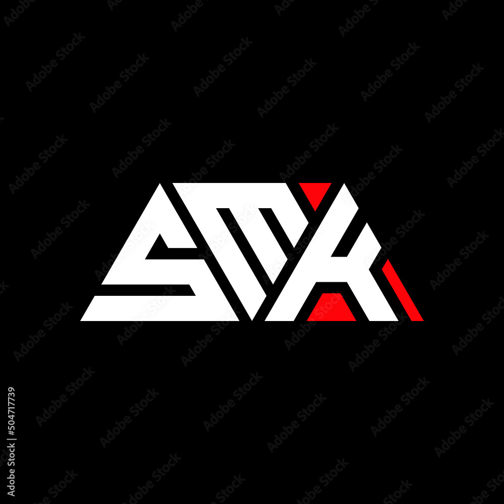 SMK triangle letter logo design with triangle shape. SMK triangle logo ...