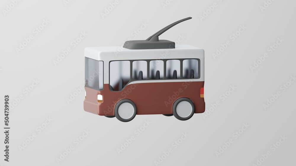 Minimalism Trolleybus, transport symbol, Electric Bus emoji. Isolated ...
