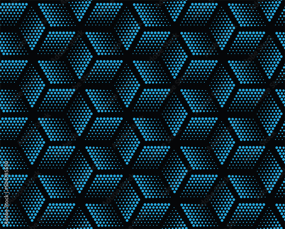 Seamless halftone hexagon shape dot pattern vector, Geometric Halftone ...