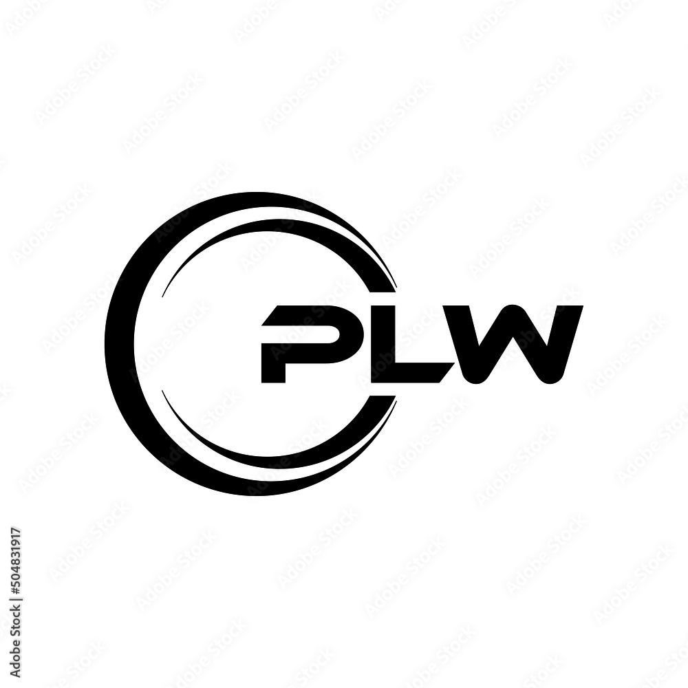 PLW letter logo design with white background in illustrator, vector ...