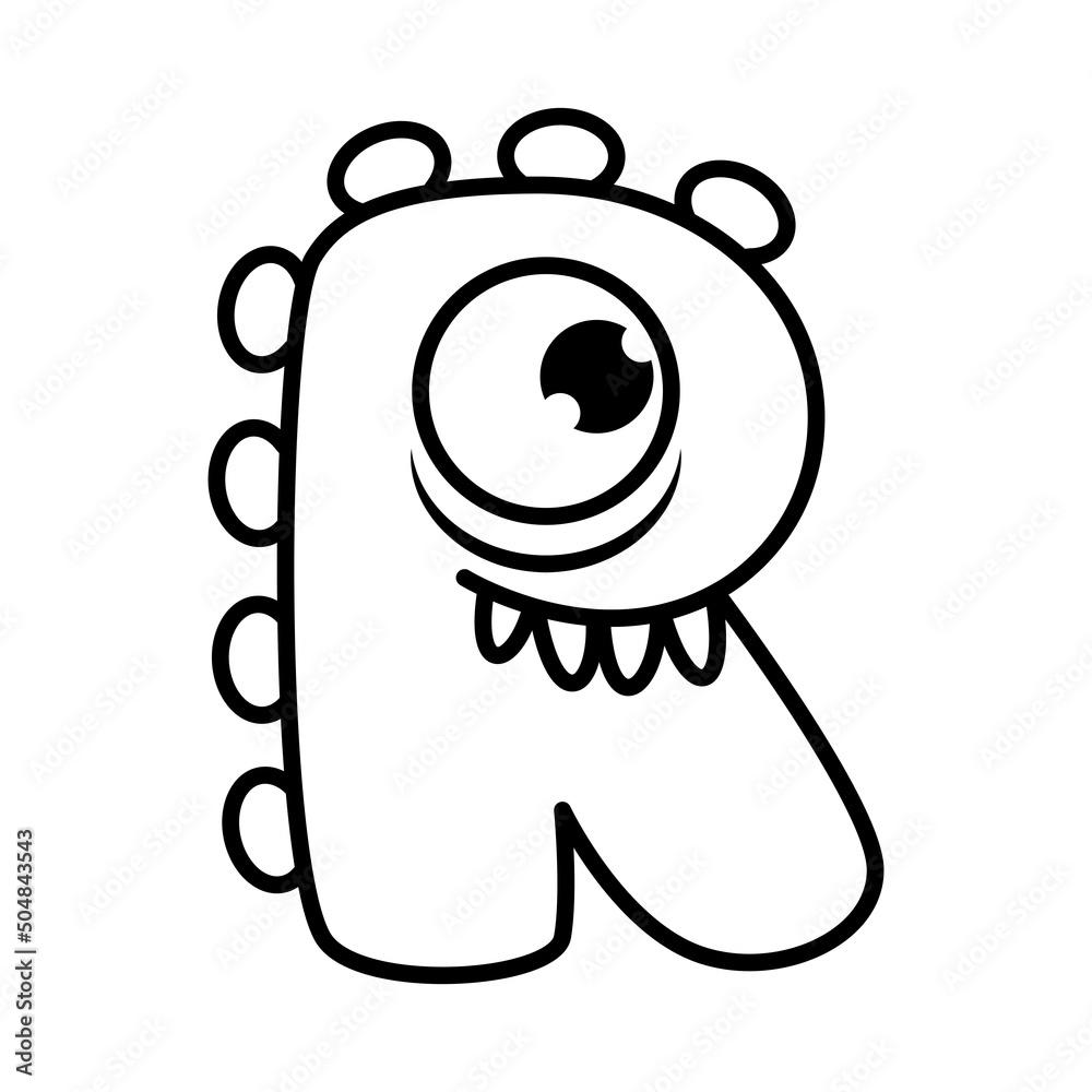 Monster alphabet coloring page book. Coloring page english alphabet for ...