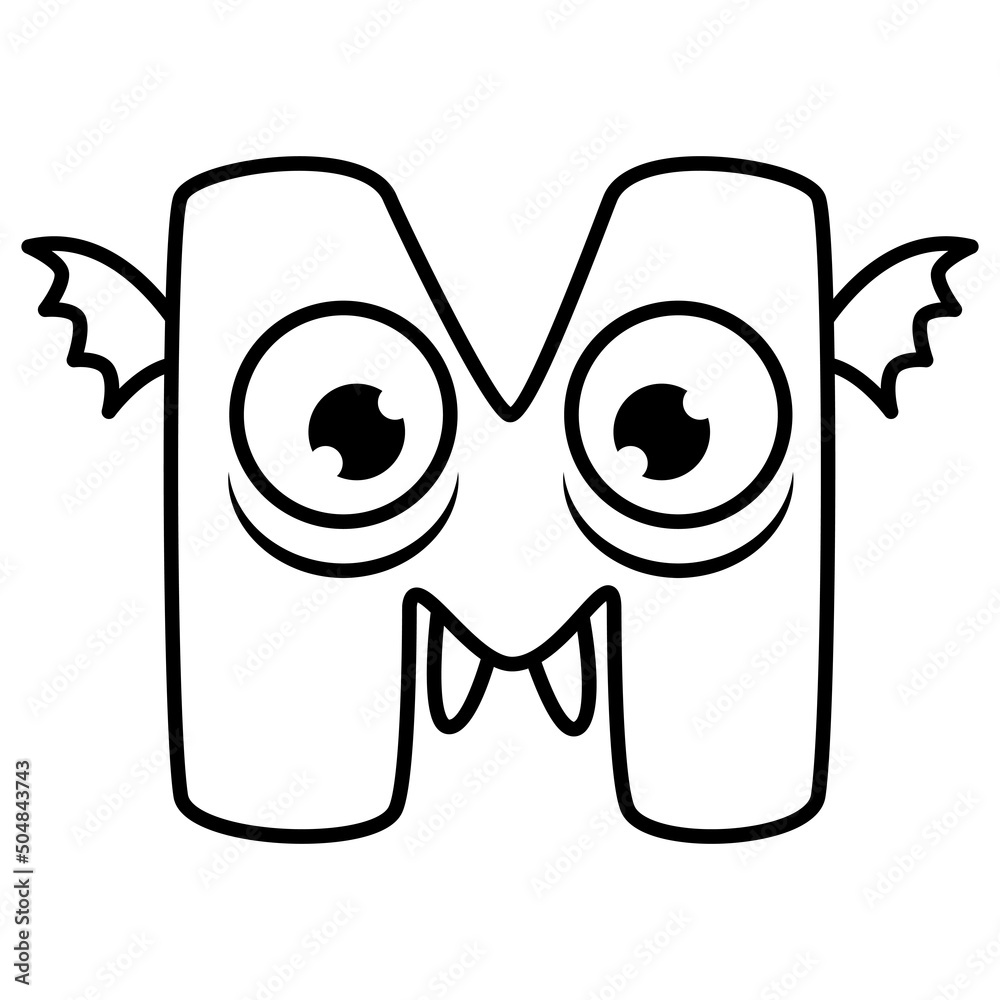 Monster alphabet coloring page book. Coloring page english alphabet for ...