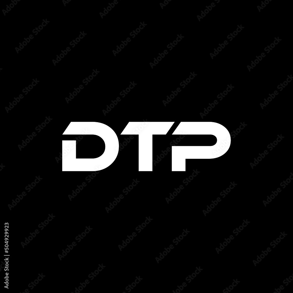Stock-Vektorgrafik „DTP letter logo design with black background in ...