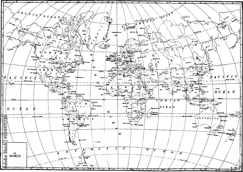 vintage world map element with a transparent background Stock ...