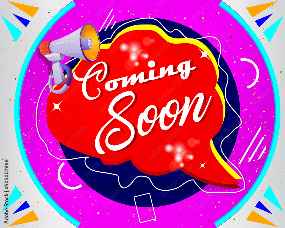 Grand Opening Coming soon background Banner Design Illustrations Shape ...