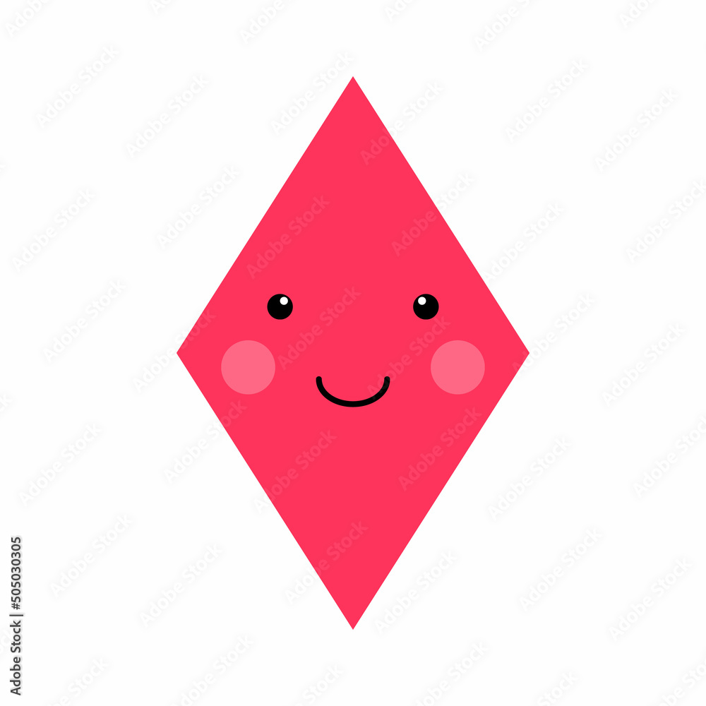 geometry funny rhombus shape for preschool kids. vector illustration ...