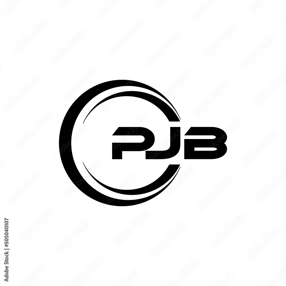 PJB letter logo design with white background in illustrator, vector ...