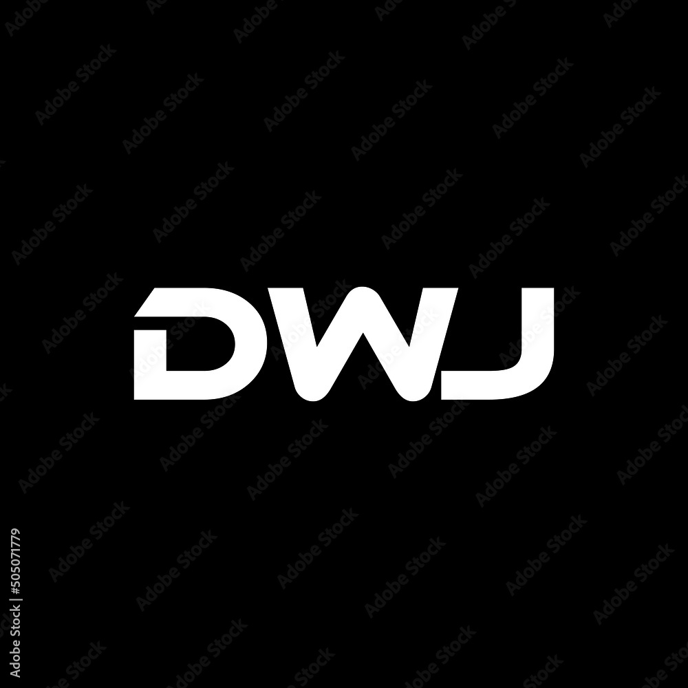 DWJ letter logo design with black background in illustrator, vector ...