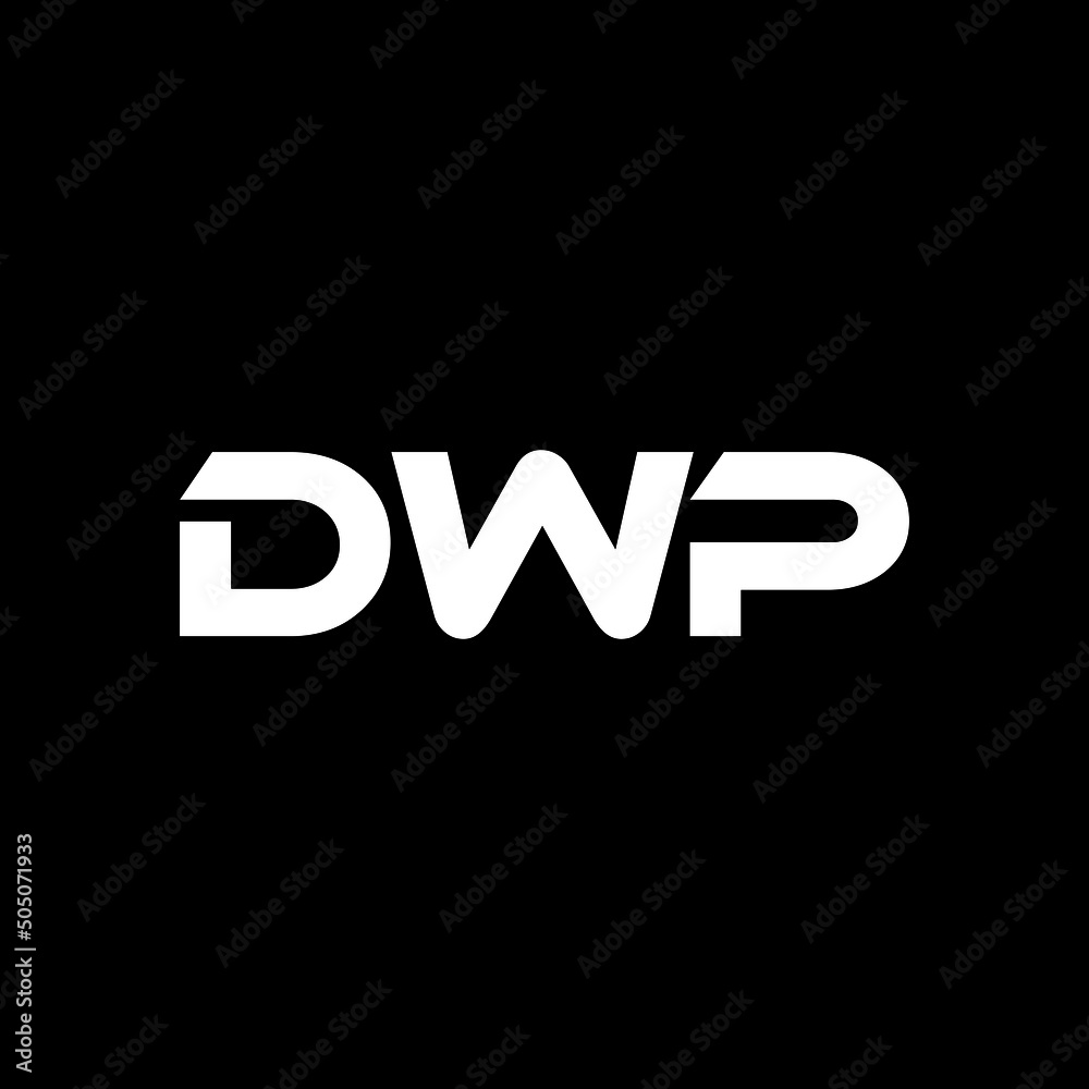 DWP letter logo design with black background in illustrator, vector ...