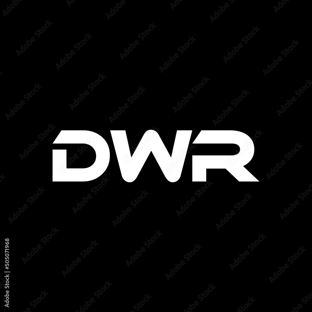 DWR letter logo design with black background in illustrator, vector ...