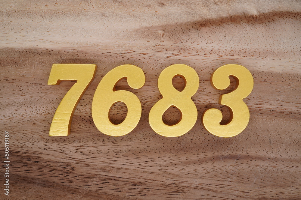Number 7683 is made of 1 cm thick teak, painted gold on top of real ...