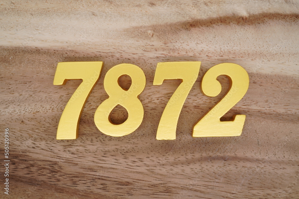 Number 7872 is made of 1 cm thick teak, painted gold on top of real ...