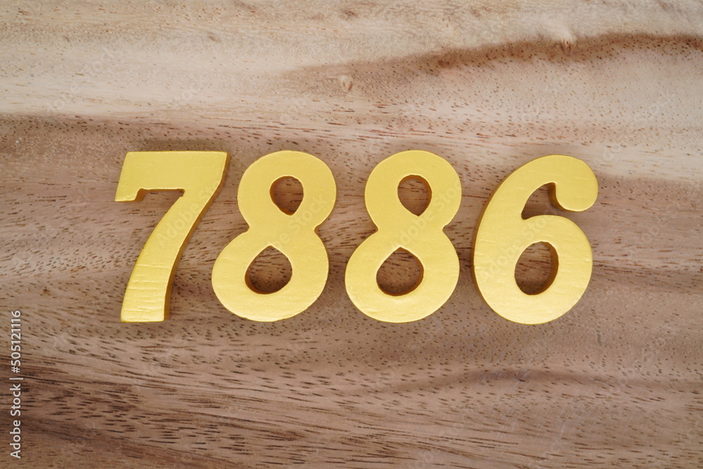 Number 7886 is made of 1 cm thick teak, painted gold on top of real ...