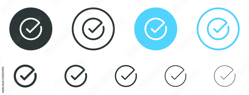 Vector de Stock check box icon with correct, accept checkmark icons green tick box, check list ...
