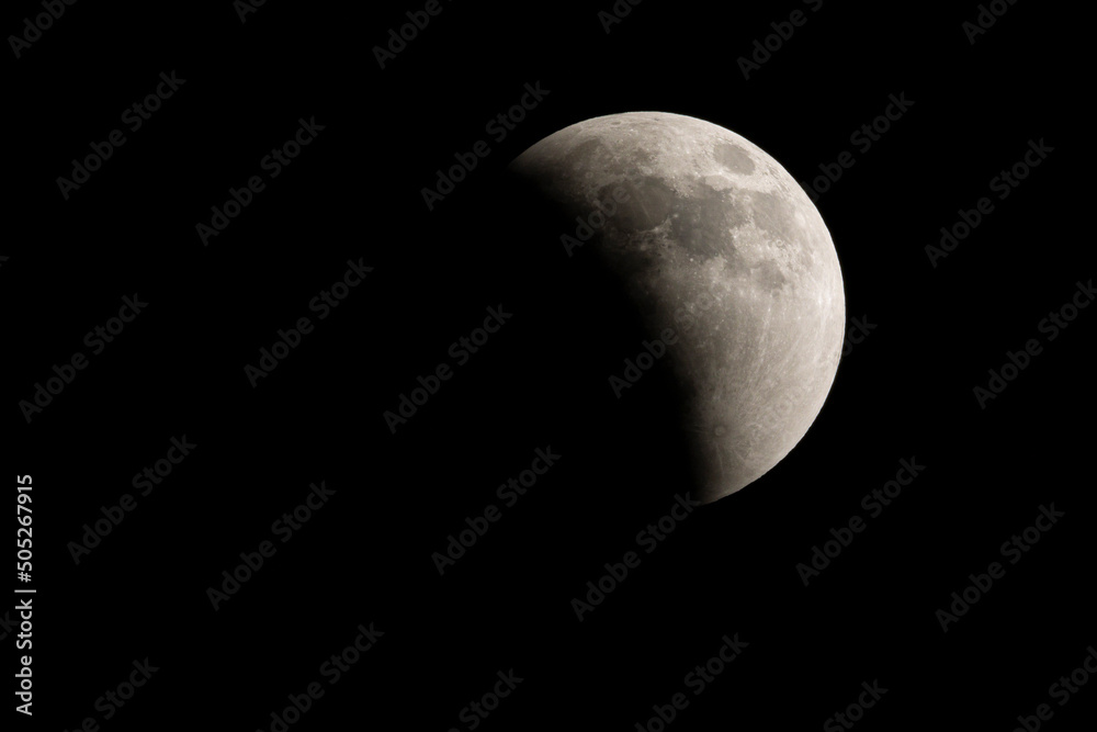 Total lunar eclipse. The moon in the umbra phase of the eclipse ...